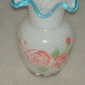 Teleflora | Art | Lovely Swirl Glass Teleflora Vase W Roses | Poshmark